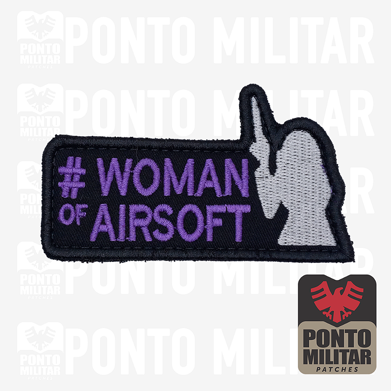 #Woman Of Airsoft - #Meninasnoairsoft Patch Bordado - Patches Militares Emborrachado e Bordados