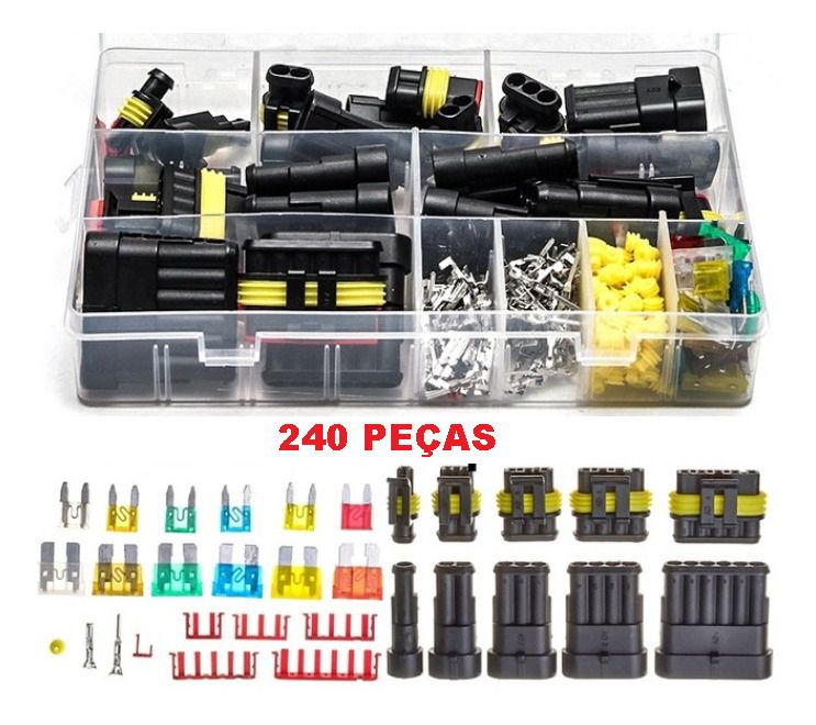 Kit 240 Conectores Fios Eletricos Automotivo Terminais - Geober Auto Peças