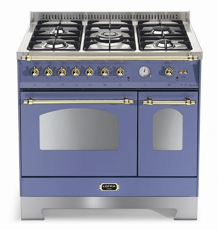 Fogão Lofra a gás Dolce Vita Azul Lavanda, 5 queimadores, 90x60cm, 2 ...