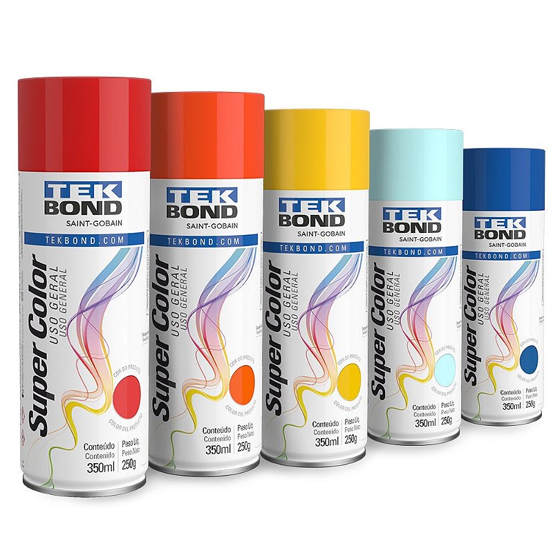 TEKSPRAY TINTA SUPER COLOR USO GERAL 350ML - TEKBOND - Papelaria Zap ...