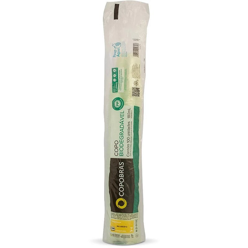 COPO DESCARTÁVEL PP 180ML BIODEGRADÁVEL C/100 UNIDADES - COPOBRAS ...