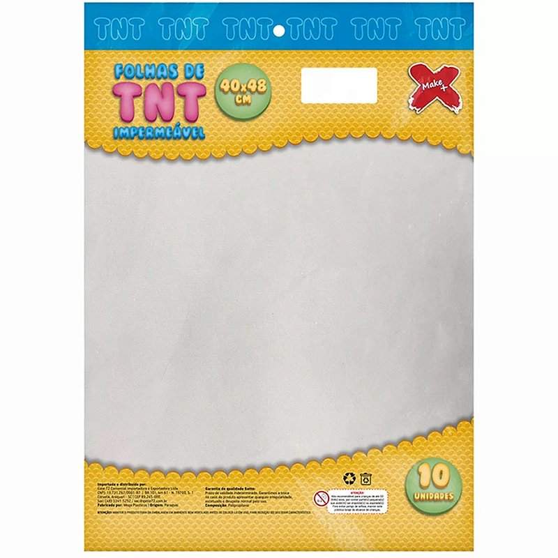 FOLHA DE TNT IMPERMEÁVEL 40CMX48CM SORTIDOS C/10 UNIDADES - MAKE+ ...