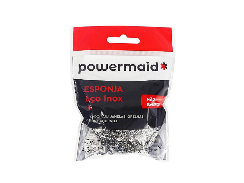 ESPONJA AÇO INOX - POWERMAID - Papelaria Zap Ltda » Muito mais que uma ...