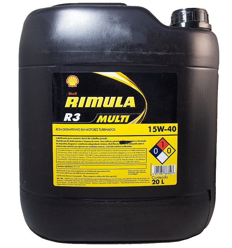 Shell Rimula R3 Multi 15W40 - Balde 20L - MSLub - Sua Troca de Óleo ...