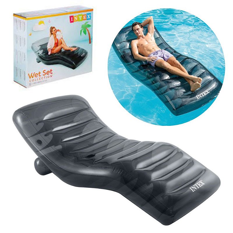 Poltrona Inflável Refrescante Cool Grey Lounge Intex 56875 - | Fluthua Store