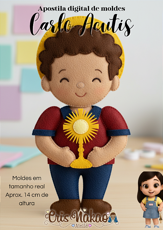 Apostila de Moldes DIGITAL - São Carlo Acutis - Ateliê Cris Nakao