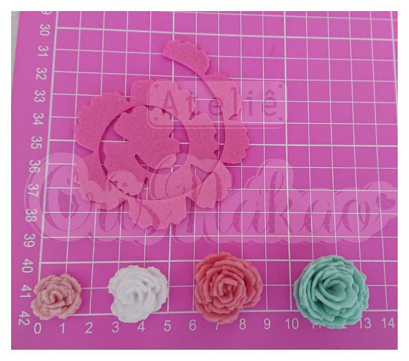 Recortes Espirais para Rosas em Feltro 5cm Modelo 2 - 12 un (Montada ...