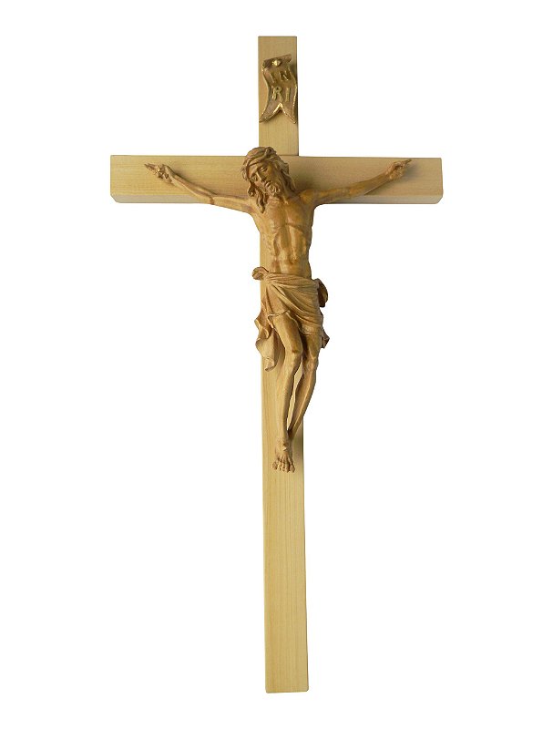 Crucifixo em Madeira - 90 cm - Cepo Esculturas