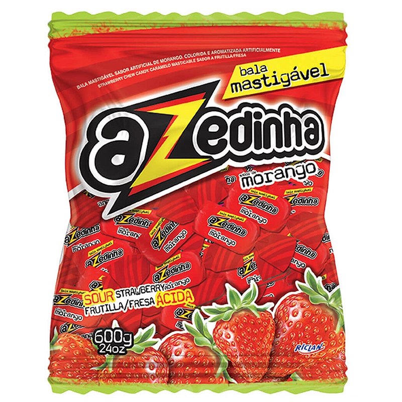Bala Mastigável Morango Azedinha 500g - Riclan - Docerrano ...