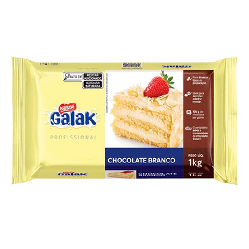 Barra Chocolate Branco Galak Nestlé 1kg - Confeitaria - Docerrano ...