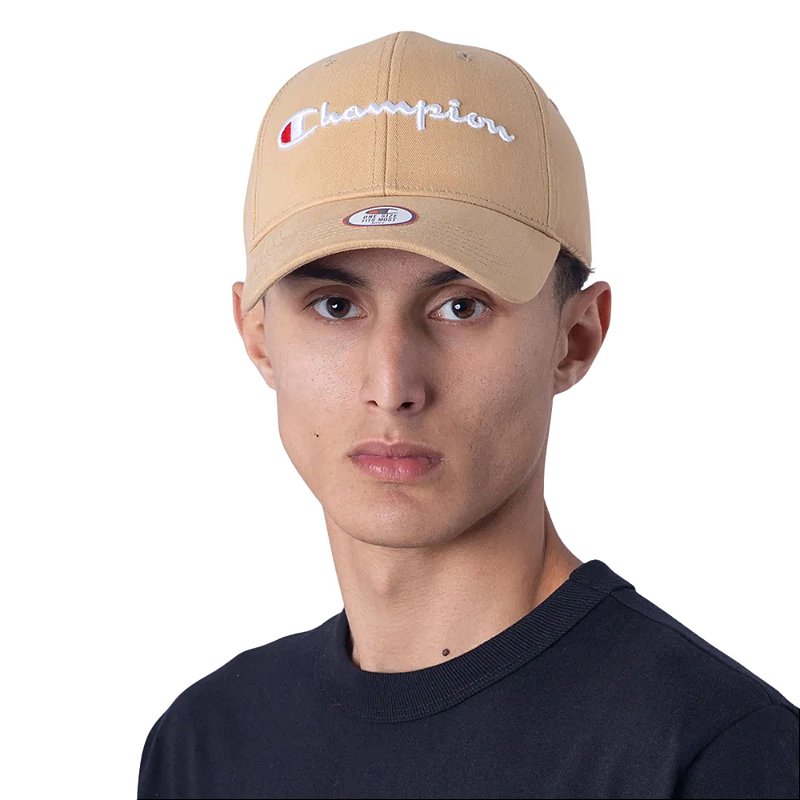 Boné Champion Masculino Script Snap Aba Curva Caqui - FIRST DOWN ...