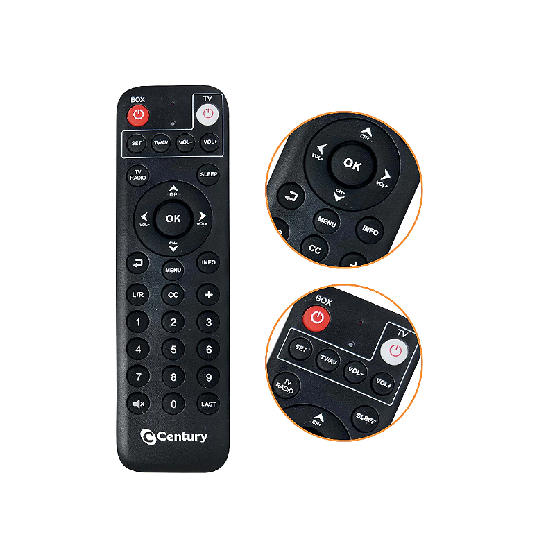 Controle Remoto para Receptor Digital Century MidiaBox SE - EVANELETRO.COM - Distribuidor e ...
