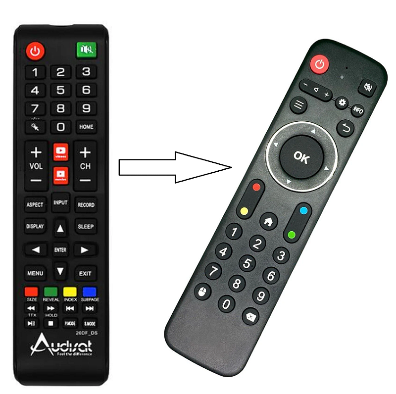 Controle Remoto Smartv TV Audisat AD-32 / AD-43 / Todas Audisat Andro - EVANELETRO.COM ...