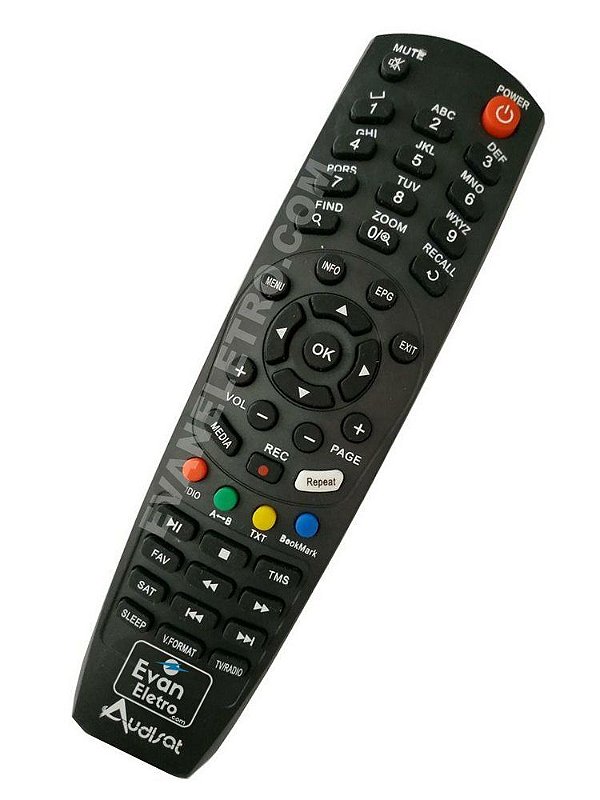 Controle Remoto Para Receptor Audisat C2 - EVANELETRO.COM - Distribuidor e Revendedor Receptor e ...