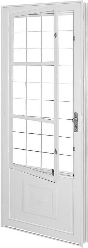 Porta Giro Aço Branco Grade Quadriculada Com Vidro Gerotto Ellegance ...