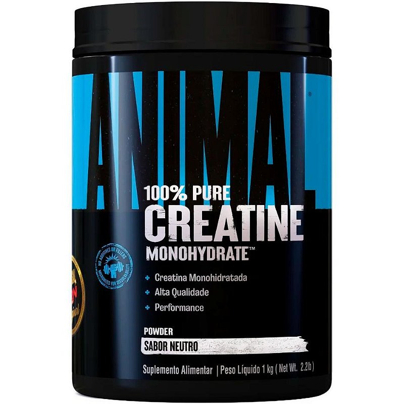 Animal Creatina 100% Pura Monohidratada - 1kg - Universal Nutrition ...