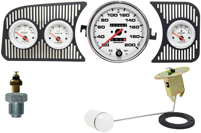 Painel Fusca Esportivo Preparado Branco 200km/h Cronomac Completo ...