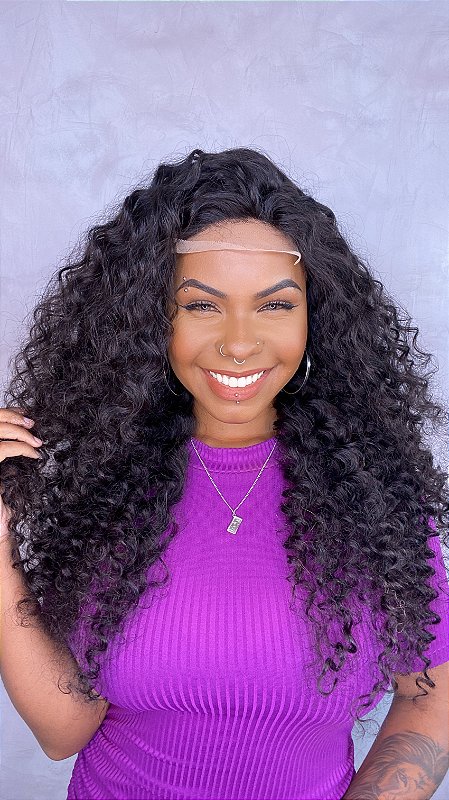 Peruca lace front cabelo humano cacheado Isabel 58 - Cia dos Cabelos ...