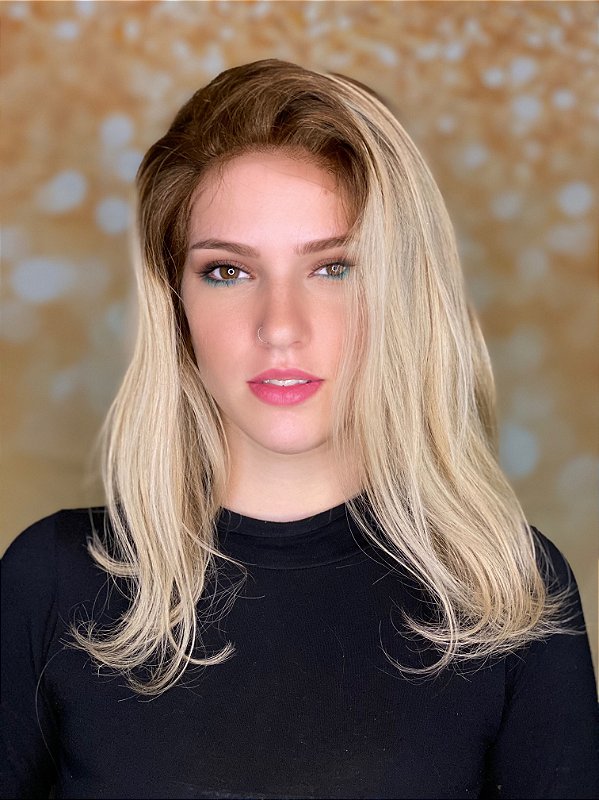 Peruca lace front cabelo humano loiro ombre Maísa - Cia dos Cabelos ...