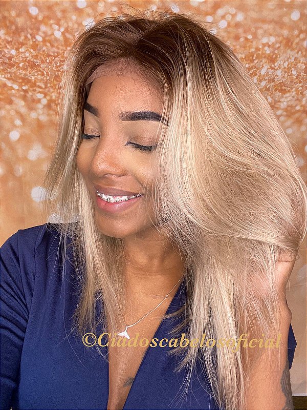 Peruca lace front cabelo humano loiro ombre - Cia dos Cabelos - Tudo ...