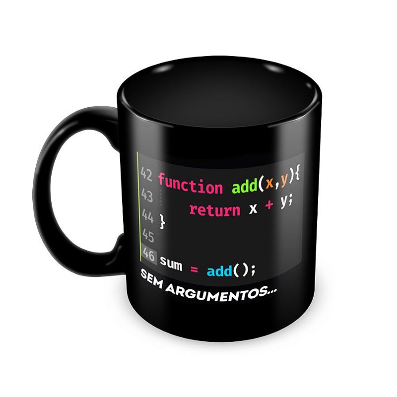 Caneca Sem Argumentos preta - Caneca do Dev - Canecas e produtos de ...