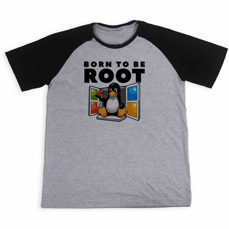 Camisa Raglan Born To Be Root - Caneca do Dev - Canecas e produtos de ...