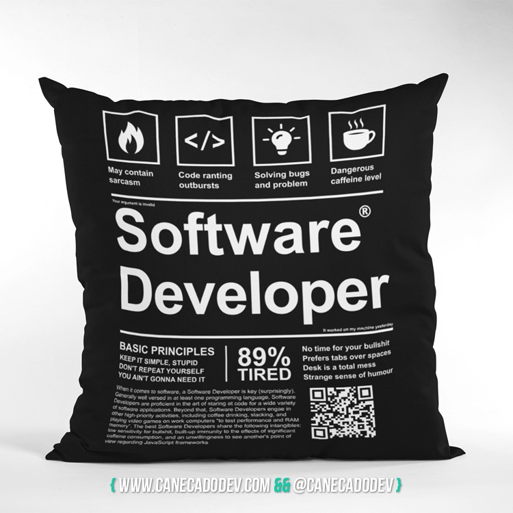 Almofada Decorativa Software Developer - Caneca do Dev - Canecas e ...