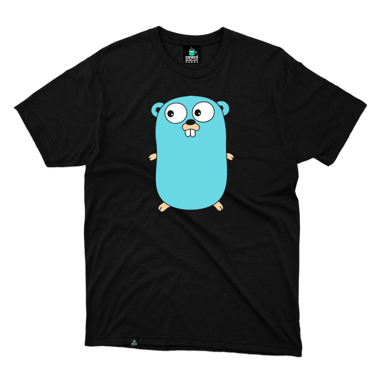 Camisa Gopher Go Lang Preta Caneca Do Dev Canecas E Produtos De