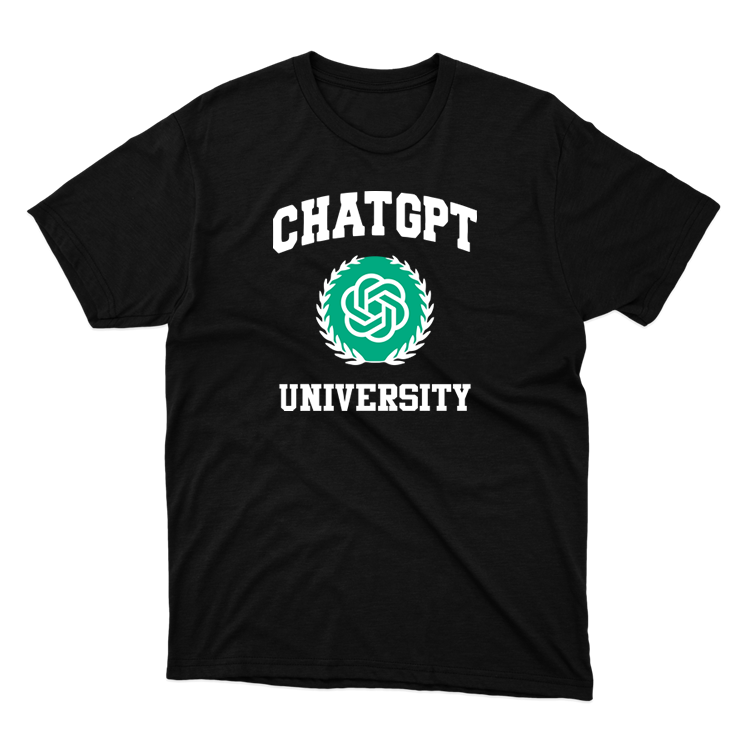Camisa Chat GPT University preta DTF - Caneca do Dev - Canecas e ...