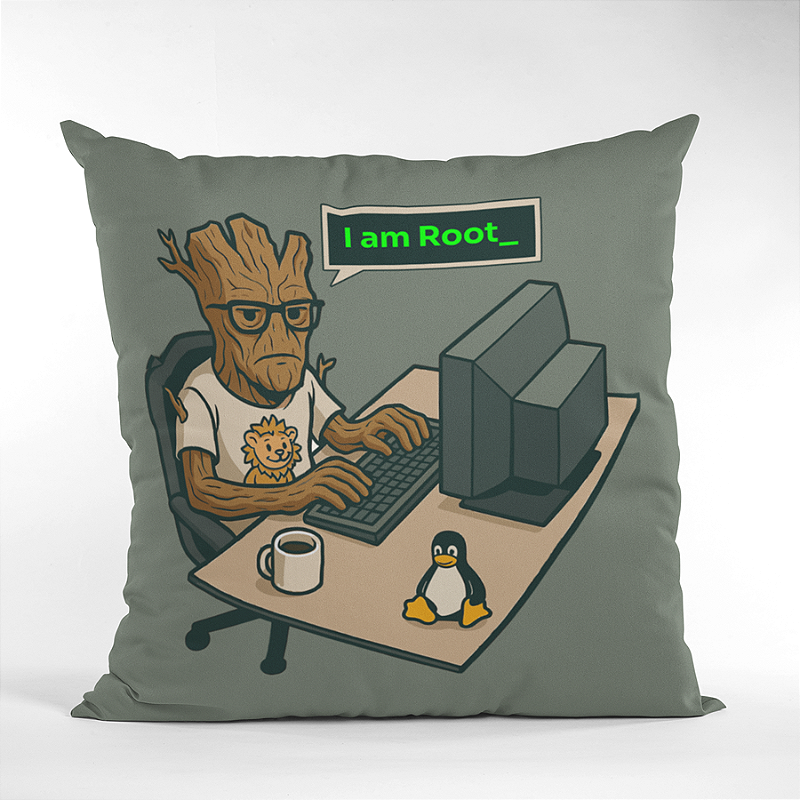 Almofada I Am Root - Caneca do Dev - Canecas e produtos de programação