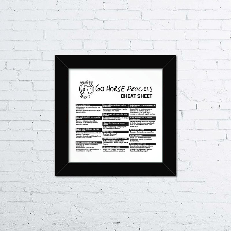 Quadro eXtreme Go Horse Cheat Sheet - Caneca do Dev - Canecas e ...
