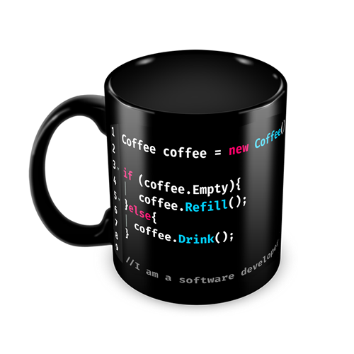 Caneca If Coffee Preta - Caneca do Dev - Canecas e produtos de programação