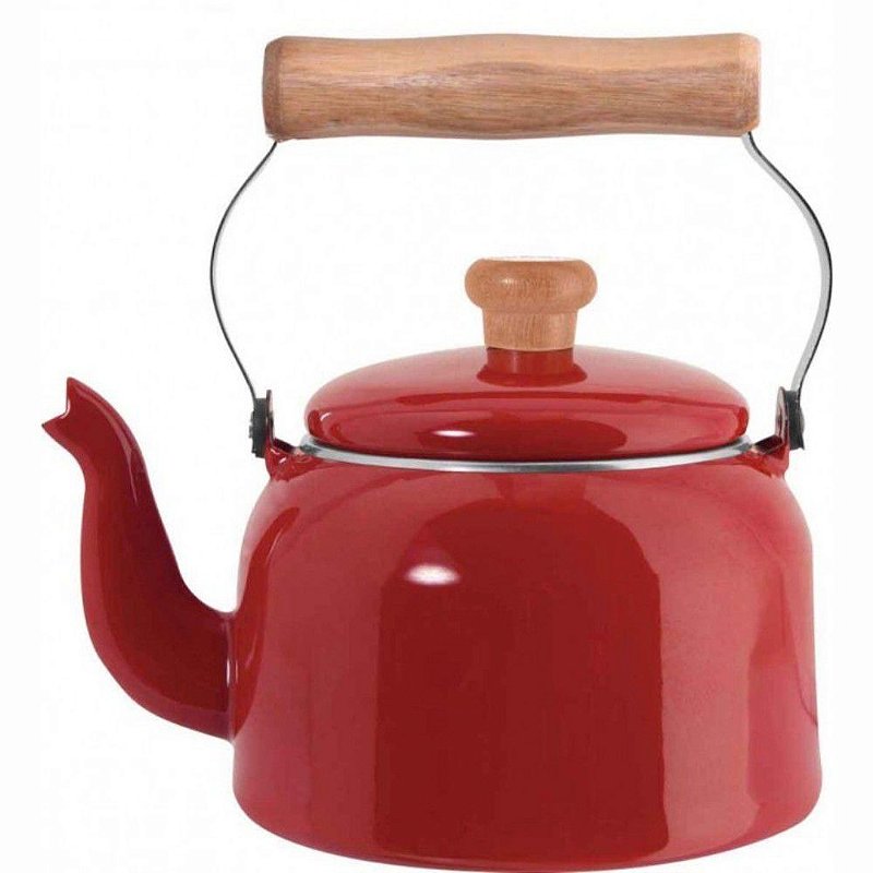 Chaleira Tradicional Esmaltada N° 16 com Cabo em Madeira - Máquinas ...