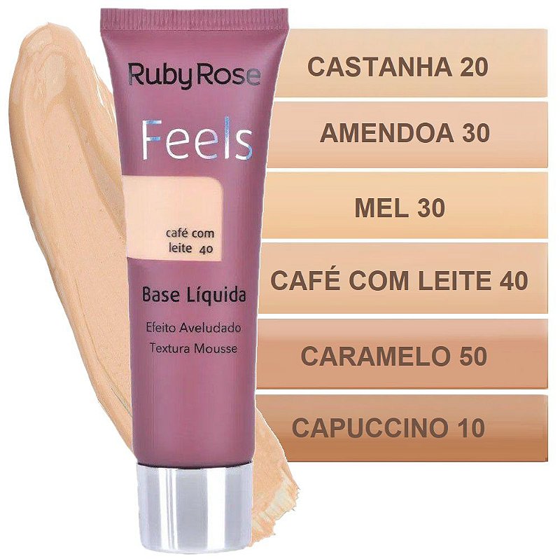 Base Matte Feels Ruby Rose Atacado HB8053 - Escolha a Cor ...