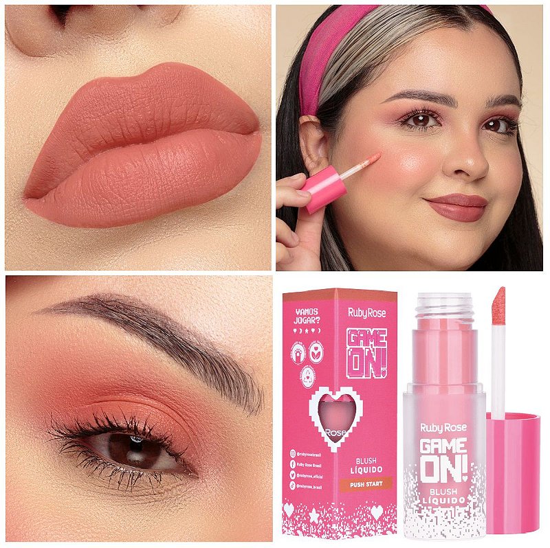Lançamento Ruby Rose - Blush Líquido Game On - Cor 01 Push Start ...