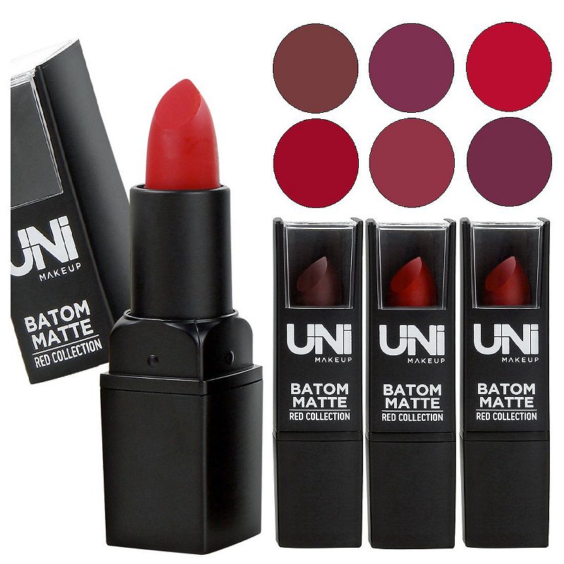 Uni Makeup - Batom Matte Red Collection BA37DS - 6 Unid - Distribuidora ...