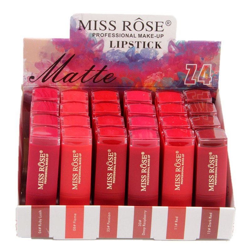 Miss Rose - Batom Lipstick Matte - 7301-022Z4 - 24 Und - Distribuidora JCF: Maquiagem e ...