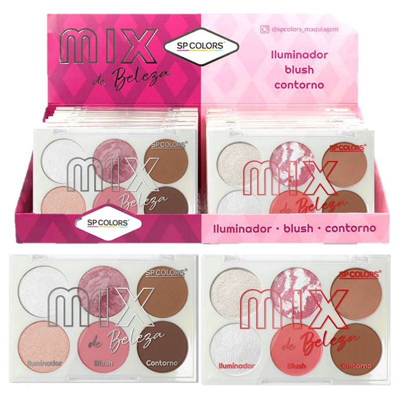 SPColors - Kit Blush Iluminador Contorno SP247 - Kit 12 und ...