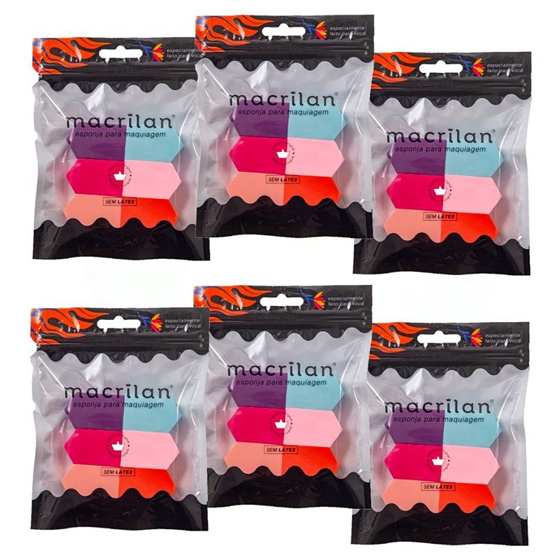 Macrilan - Sexteto de Esponja Para Maquiagem EP04 - 12 unds ...