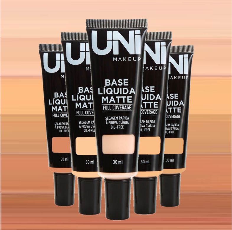 Uni Makeup - Base Matte Prova Dagua Full Coverage - 6 Und ...
