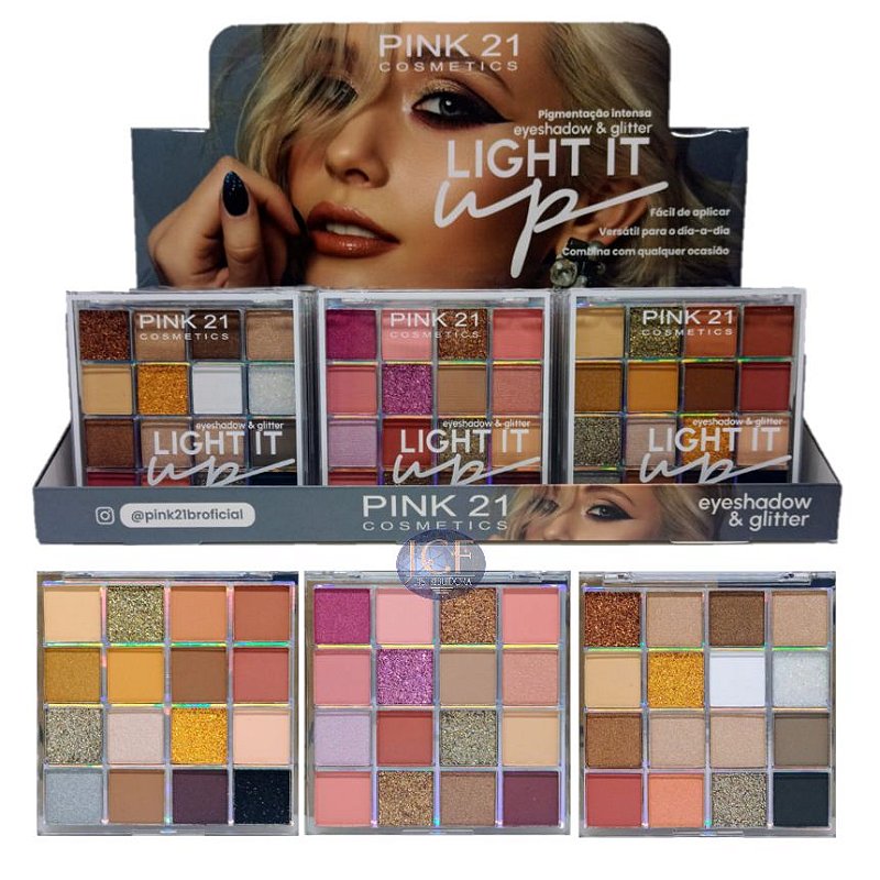 PINK21 - Paleta de Sombra Light It Up CS3632 - Kit C/24 und - Distribuidora JCF: Maquiagem e ...