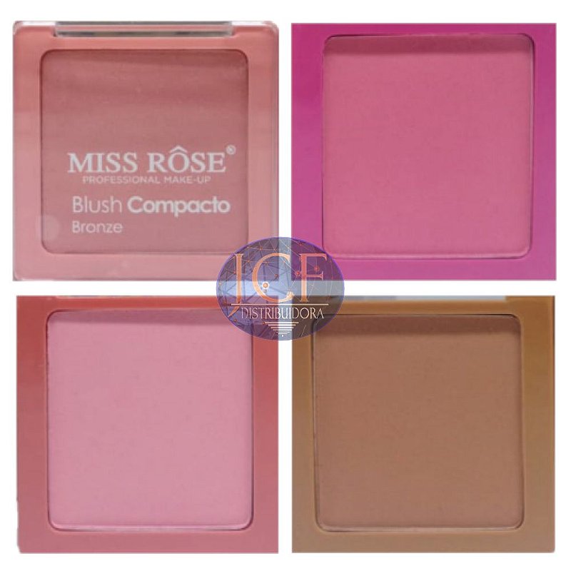 Blush Facial Compacto Miss Rose Linda Cor - Distribuidora JCF: Maquiagem e Cosméticos no Atacado