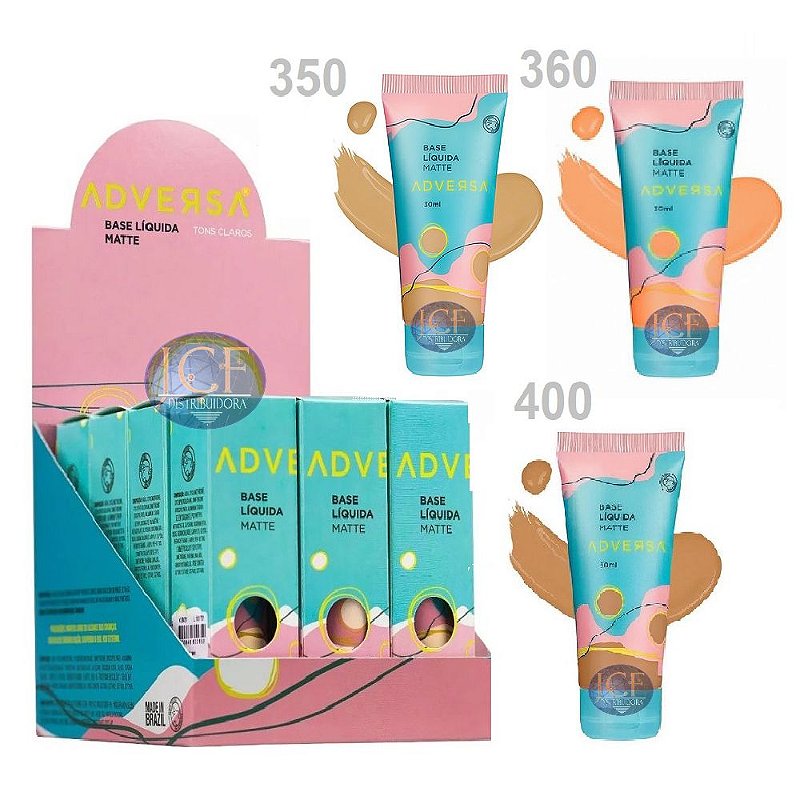 Box de Base Facial Vegana Matte Adversa Tons Medios em Atacado ...