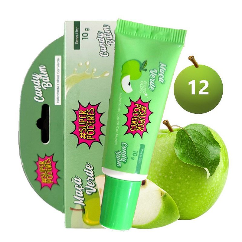 Super Poderes - Candy Balm Maça Verde 10g - 12 UND - Distribuidora JCF ...