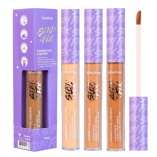 Ruby Rose - Corretivo Stay Fix Tons Escuro HB912 G2 - 12 Unid ...