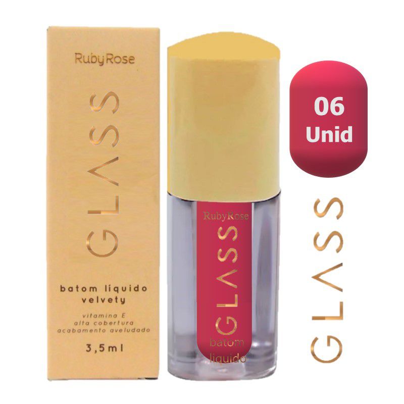 Ruby Rose - Batom Liquido Glass Velvety HB578 BG07 - 06 UND ...