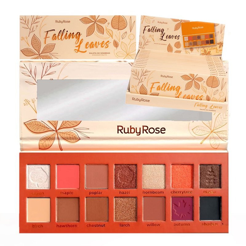 Ruby Rose - Paleta de Sombras Falling Leaves HBF539 - 12 UND - Distribuidora JCF: Maquiagem e ...