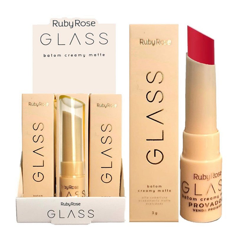 Ruby Rose - Batom Creamy Matte Glass HBF567 GL05 - 12 UND - Distribuidora JCF: Maquiagem e ...