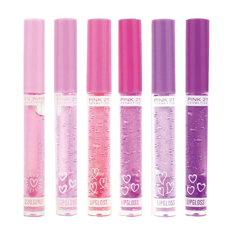 Pink 21 - Lip Gloss Glitter CS4386 - Kit C/06 UND - Distribuidora JCF ...