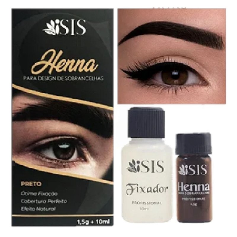 Isis - Henna Para Sobrancelhas Preta - Distribuidora JCF: Maquiagem e Cosméticos no Atacado